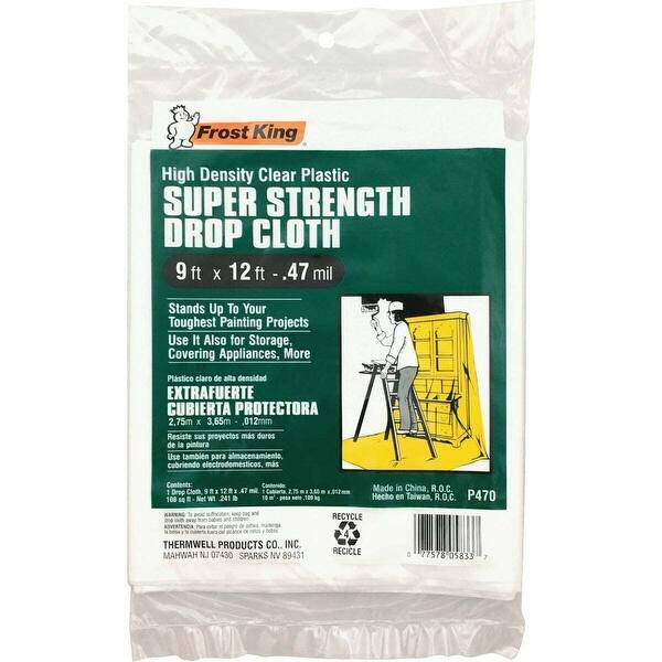 Frost King High Density Plastic 9 Ft. x 12 Ft. .47 mil Drop Cloth - 1 ...