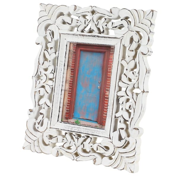 white scroll picture frame