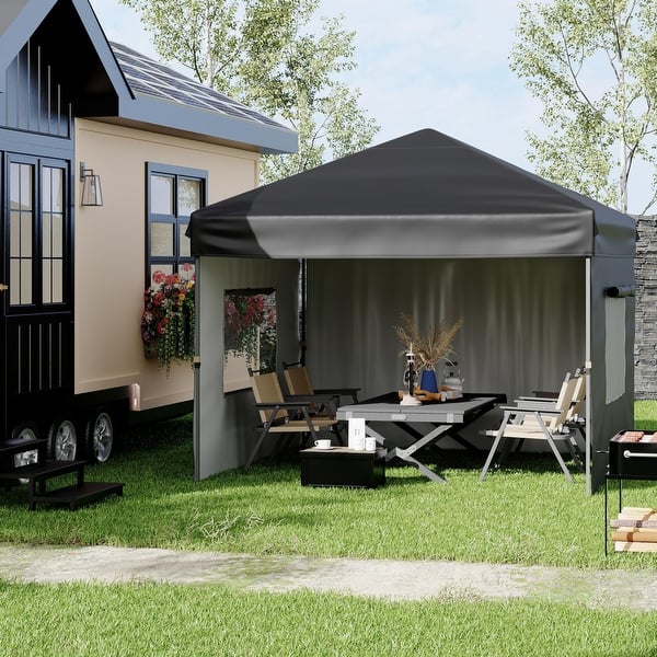 10x10 ft Pop Up Canopy Tent, Heavy-Duty Commercial Instant Shelter, One ...