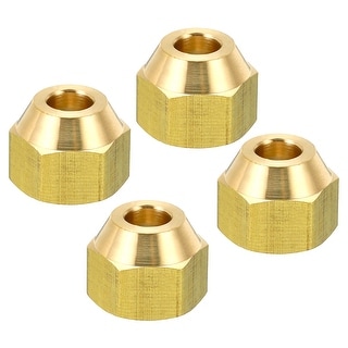 4pcs Thread Brass Flare Cap 45 Degree Flared Tube Fitting Nut Glossy ...