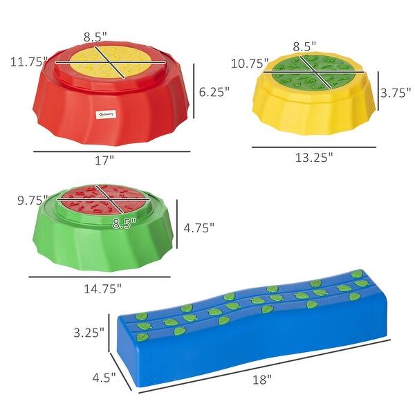 Outsunny 10 Piece Learn-to-Balance Toy Stepping Stones for Kids ...