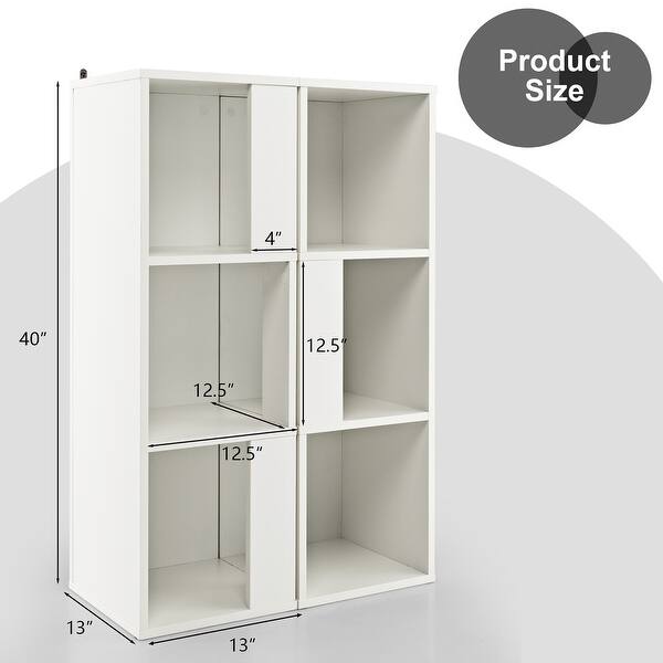 6 Cube Bookcase 3 Tier Freestanding Bookshelf Storage Display Cabinet ...