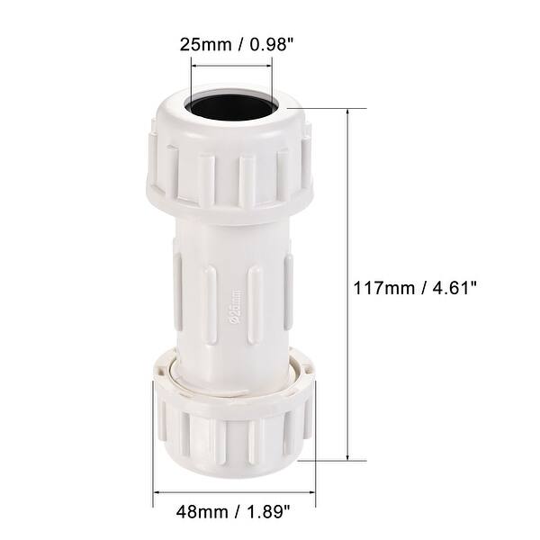 PVC Compression Coupling Straight Pipe Fitting Extension 25mm 2Pcs ...