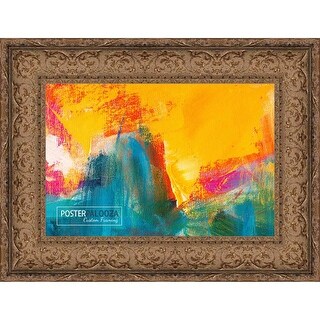 38x26 Ornate Antique Gold Complete Wood Picture Frame with UV Acrylic ...