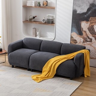 85" U-Style Luxury Style Living Room Upholstery Sofa, Recessed Arm Sofa ...