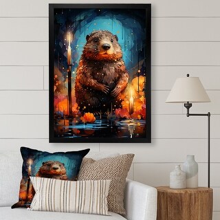 Designart "Orange Futuristic Beaver Builder Blooms II" Beaver Wall ...