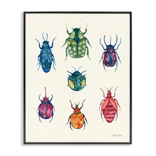 Stupell Varied Beetle Chart Framed Giclee Art Design By Yvette St ...
