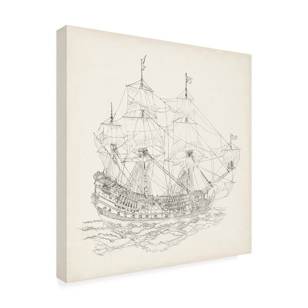 Richard Foust 'Antique Ship Sketch IX' Canvas Art - Bed Bath & Beyond ...