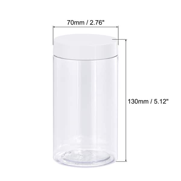 14oz/ 400ml Round Plastic Jars w White Screw Top Lid for Storage 24Pcs ...