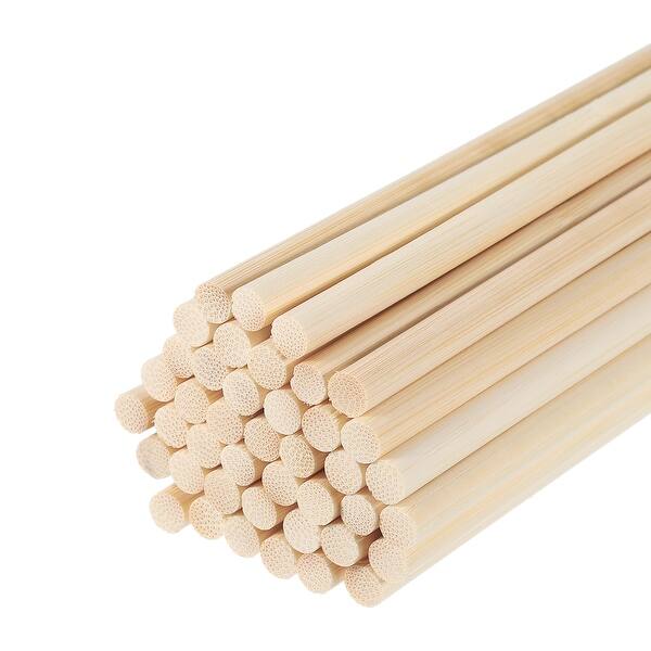 Wooden Dowel Rods,50cm/20" Round Dowel Rod,6mm/0.23" Stick,60 Pack ...