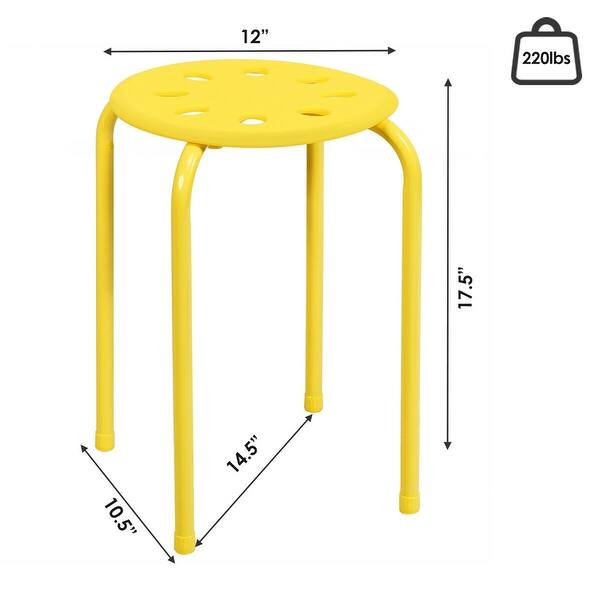 Gymax Set of 6 Portable Plastic Stack Stools Backless Classroom - See ...