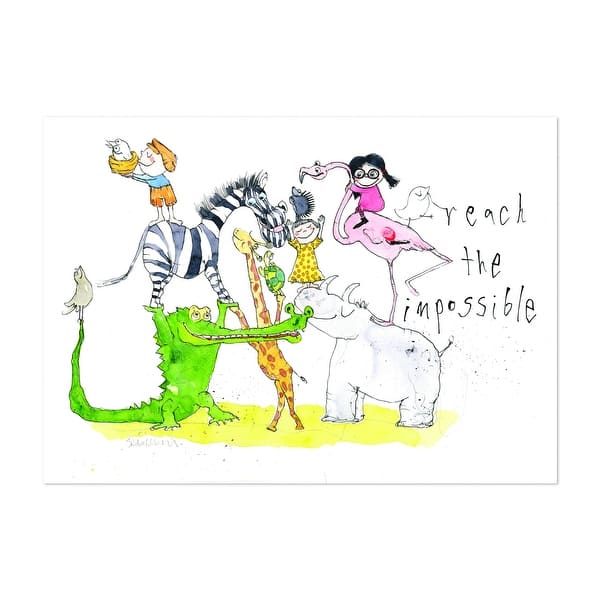 Reach The Impossible Illustrations Animals Cartoon Art Print/Poster ...