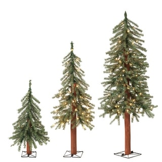Set of 3 Battery Operated Pre-lit Alpine Trees - N/A - Bed Bath ...