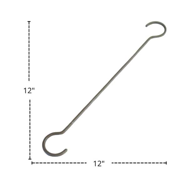 Kalalou Set of Twelve Wire S Hooks Long - 12 -inch Length, Gray - Bed ...