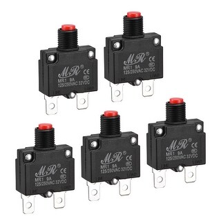 Circuit Overload Protector 9A AC125/250V DC32V Push Button 5pcs - Black ...