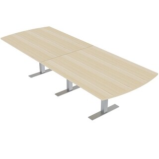12 Person Powered Modular Arc Rectangle Conference Table Metal T-Bases ...