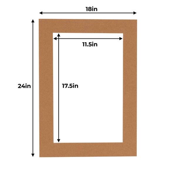 18x24 Mat for 12x18 Photo - Aged Oak Brown Matboard for Frames ...