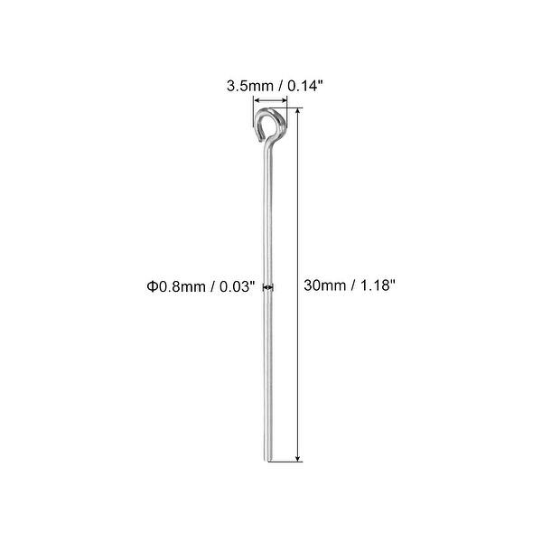 100Pcs Metal Wire Eye Pins, Mini Open Eye Pin for DIY Craft Chandelier ...