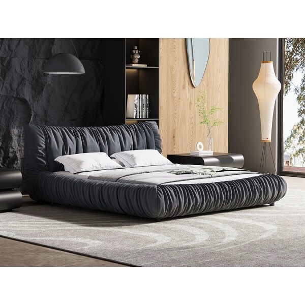 Oversized platform bed frame queen store