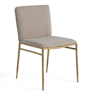 Modrest Atlanta Modern Beige Fabric & Brass Dining Chair - Bed Bath ...