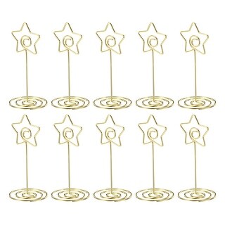 3.3 Inch Table Number Holder, 10 Pack Wire Card Star Shape Clips, Gold ...