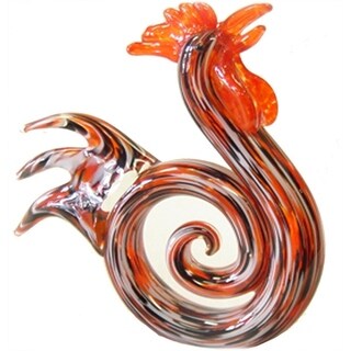 Red,Cream And Black Swirl Glass Rooster Figurine - Bed Bath & Beyond ...