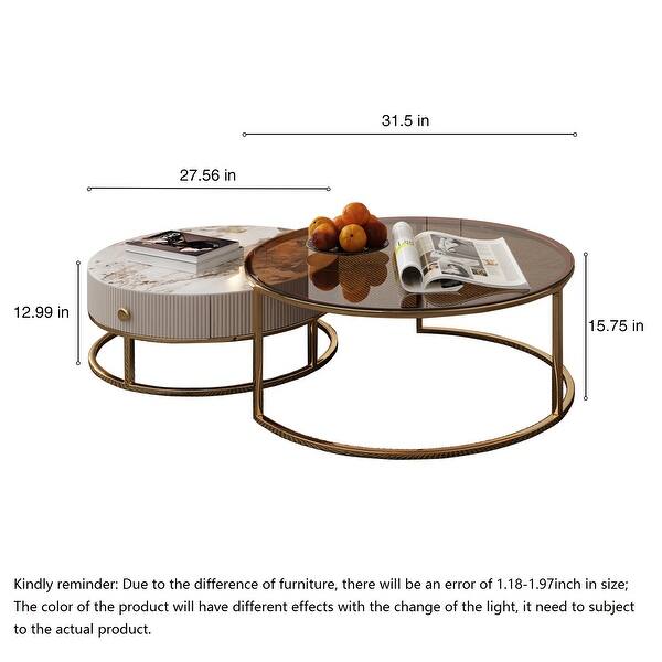 JASIWAY Round Coffee Table Combination - Bed Bath & Beyond - 37235199