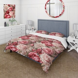 Designart "Vintage Roses Grace Victorian Pattern" Cottage Bedding Set ...