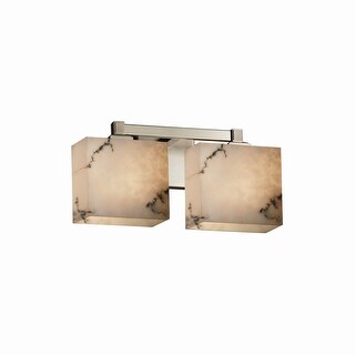 Justice Design LumenAria Regency 2-light Brushed Nickel Bath Bar, Faux ...