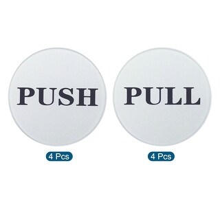 8Pcs Push Pull Door Sign Adhesive Round Acrylic Wall Sticker Marker ...