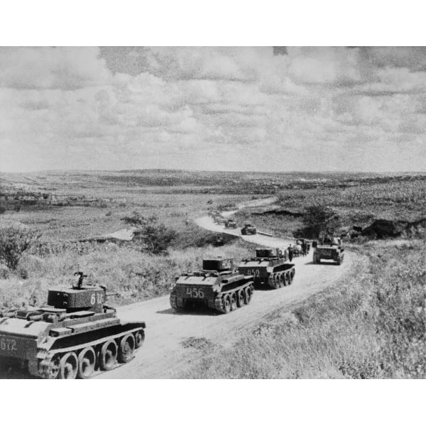 Convoy Of Soviet Tanks In Romania During The Annexation Of Bessarabia ...
