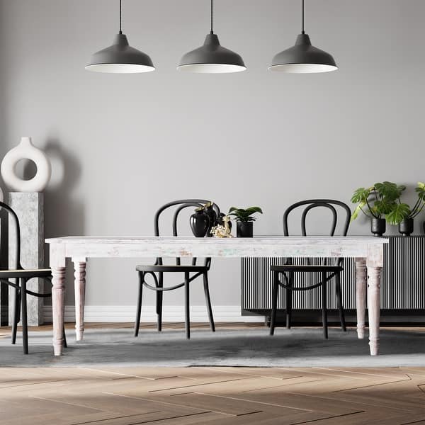 Maadze Vega Solid Wood 90 inch long Dining Table - Bed Bath & Beyond ...