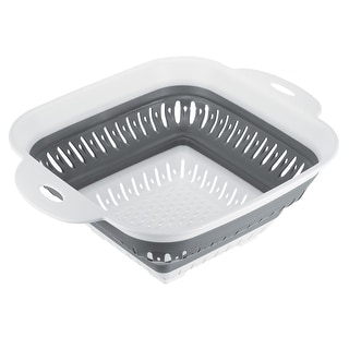 Silicone Collapsible Colander, Square Strainer w Handle Food Strainers ...