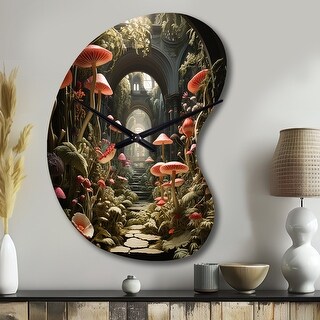 Designart - Mushroom The Secret Garden - Mushroom Wall Clocks in ...