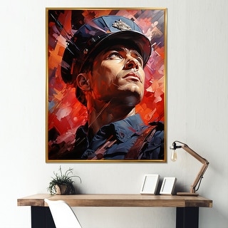 Designart "Military Navy Soldier Monumental Defenders " Military Framed ...