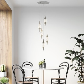 Shinny Teardrops Dimmable Integrated LED Round Chandelier - Bed Bath ...