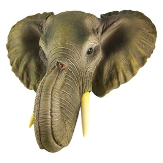 African Elephant Head Mount Wall Statue Mini Bust 9 In. - Bed Bath ...