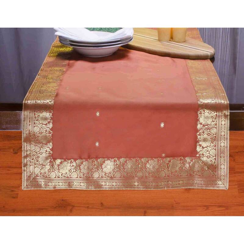 Rust - Hand Crafted Table Runner (India) - Overstock - 21156297