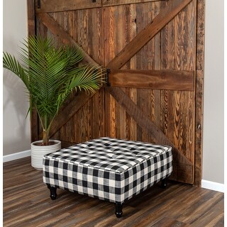 Leffler Home Hamilton Upholstered Ottoman in Blake Raven - Bed Bath ...