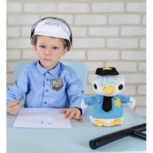 DolliBu Blue Penguin Police Officer Plush Toy w/ Cop Uniform and Cap ...