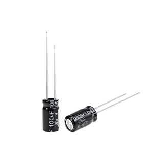50pcs Aluminum Electrolytic Capacitors 100uF 35V 105C - Black - Bed ...