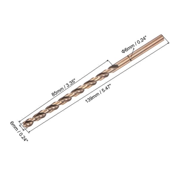 M35 High Speed Steel Parabolic Flute Drill Bit, 2.5mm Drill Dia. 95mm ...