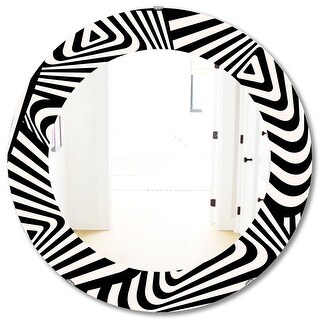 Designart 'Geometric Cream Block I' Printed Modern WallMirror ...