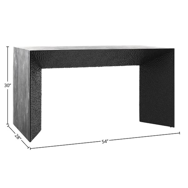Cordilia 54-inch Long Black Pine Writing Desk with Textured Sides and ...