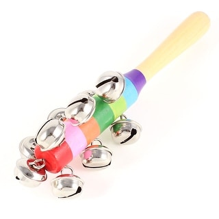 Baby Toddler 10 Bells Assorted Color Striped Wooden Stick Shakers Toy ...