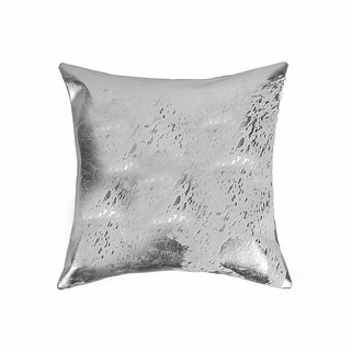 18" X 18" X 5" Gray And Silver Cowhide Pillow - Bed Bath & Beyond ...