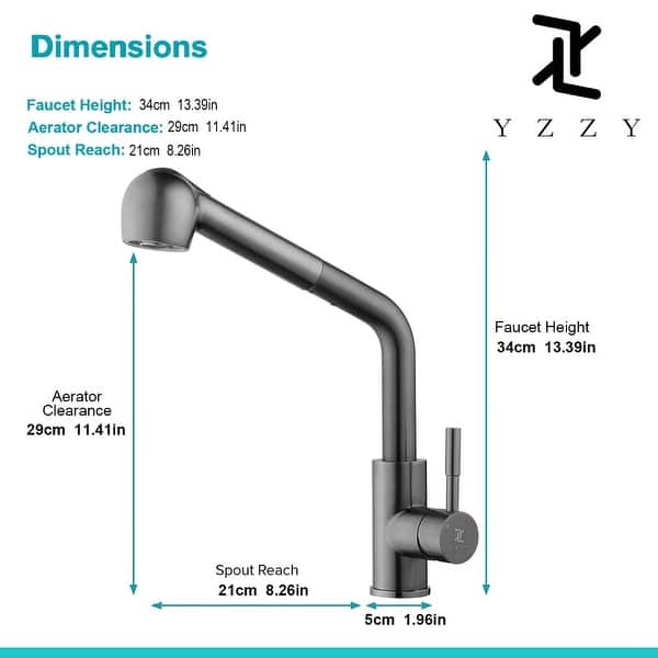 Grey Kitchen Faucet with Pull Out Sprayer for Sink 1 Hole - Bed Bath ...