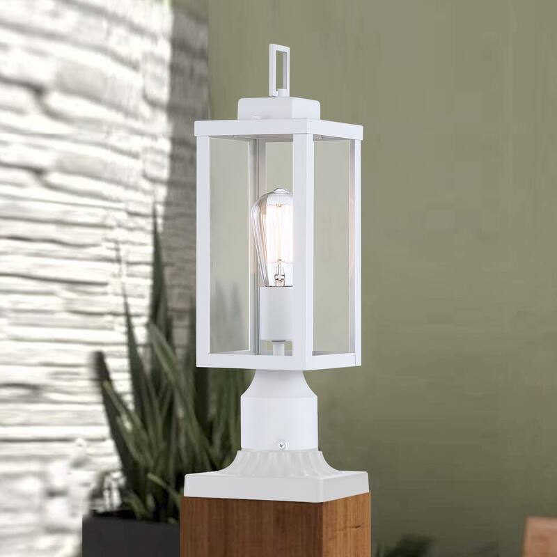 16.5" H 1-Light Black or White Outdoor Post Light Kits Head - On Sale ...