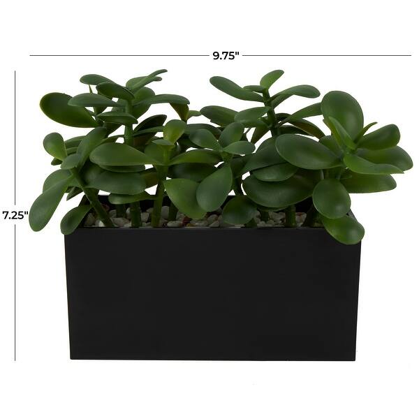 Green Faux Foliage Artificial Plant with Black Melamine Pot - Bed Bath ...