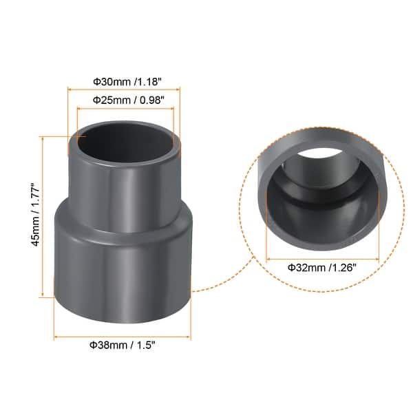 6pcs PVC Reducer Pipe Fitting Straight Coupling Adapter Connector - Bed ...